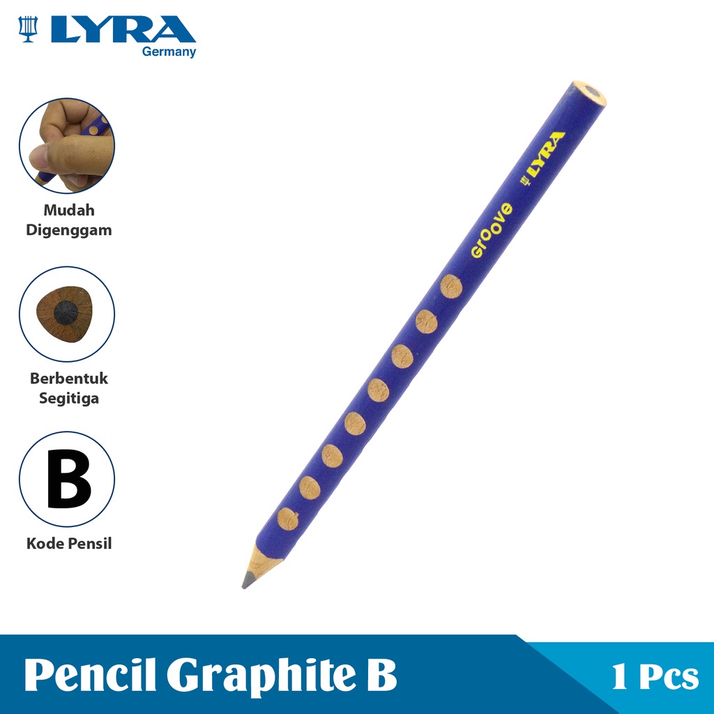 Jual Lyra Pensil B 1 Pcs Groove Graphite Jumbo Triangular Pencil Pensil Segitiga Ergonomis Lyr ...
