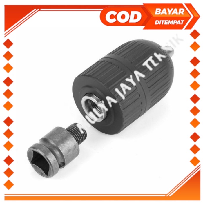 Jual Kepala Bor Cordless 10mm Keyless Drill Chuck + Adaptor Impact 1/2 ...