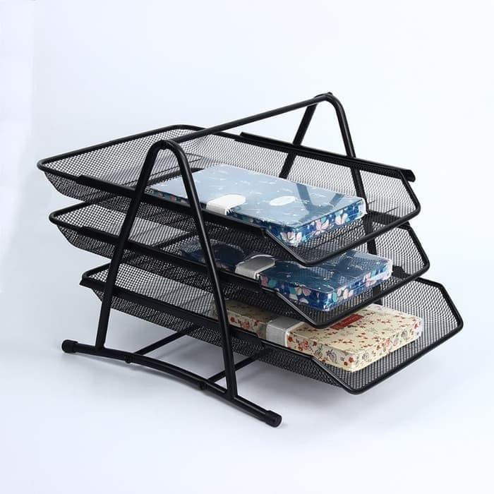 Jual Rak Berkas Dokumen Meja Kantor Buku Paper Tray Organizer 3 Susun ...