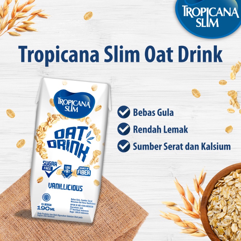 Jual Tropicana Slim Oat Drink 190 ml (RTD) (Minuman Oat Bebas Gula) | Shopee Indonesia