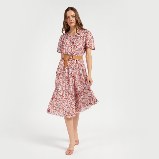 Jual Max Fashion Dress / Gaun A Line Midi Bermotif Dengan Lengan Puff ...