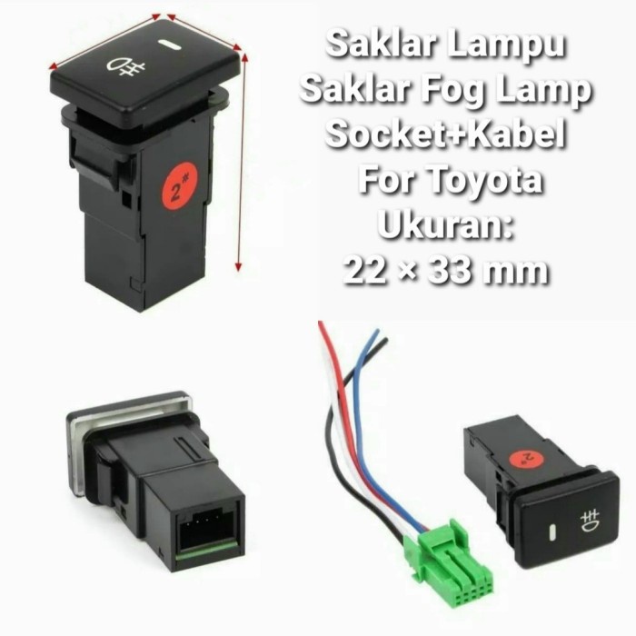 Jual Saklar Lampu Mobil Toyota / Tombol On Off Lampu Mobil DC 12 Volt ...