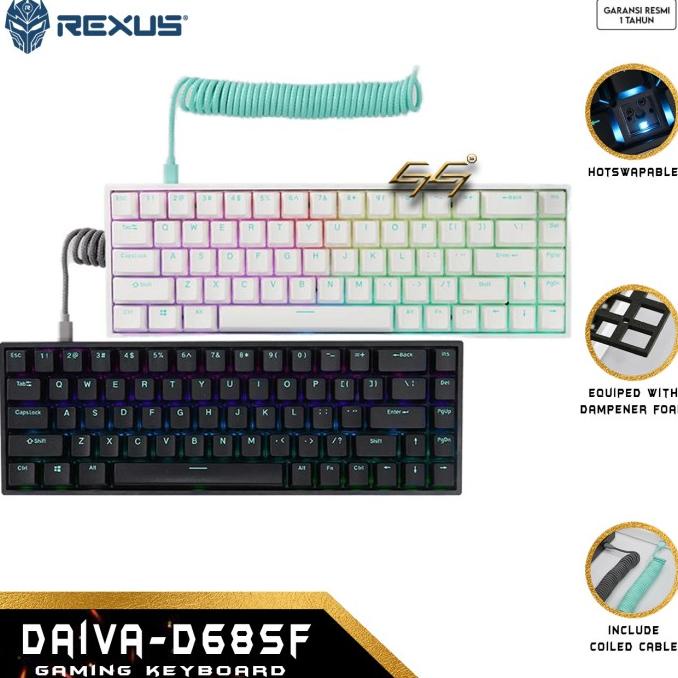 Jual Keyboard Gaming Mechanical Hotswapable RGB Rexus Daiva SF D68SF RX ...