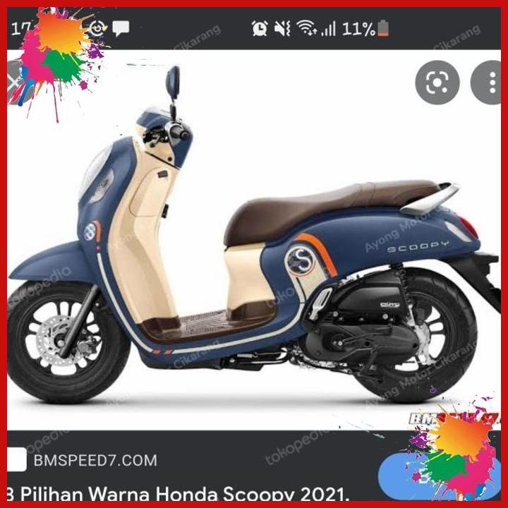 Jual striping new scoopy esp fashion 2021 biru doff cream [ayong ...