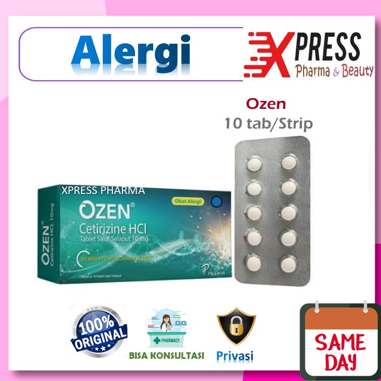 Jual ⚡XPRESS⚡ OZEN STRIP / DUS Tablet Obat Gatal Alergi Antihistamin ...