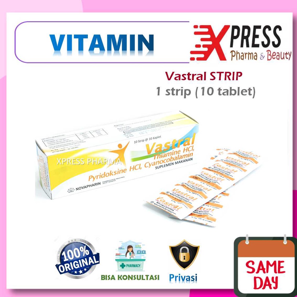 Jual XPRESS ! Vastral STRIP Obat Vitamin B komplek Complex Kompleks ...