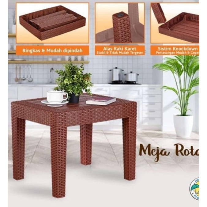 Jual Meja Rotan Plastik Coffe Table Meja Teras Tabita | Shopee Indonesia