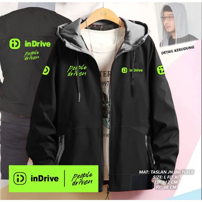 Jual JAKET DRIVER INDRIVE TERBARU 2023 (LOGO HIJAU) / JAKET RUBBY ...