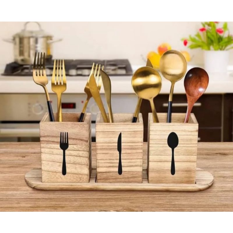 Jual Tempat sendok garpu sumpit desain aestetik modern minimalis/wadah ...