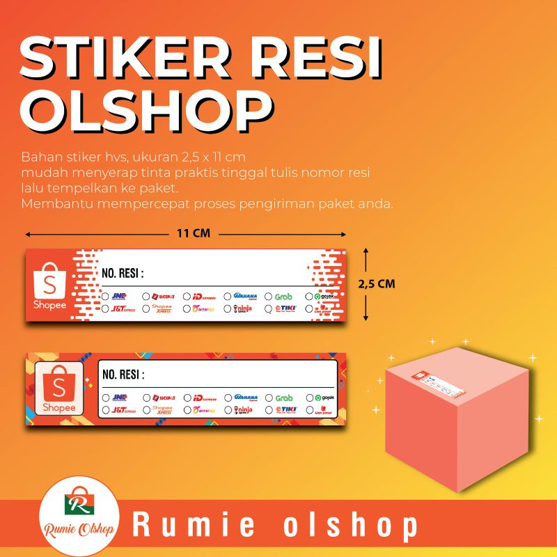 Jual STIKER RESI/STIKER RESI OLSHOP (ISI 100)/STIKER PENGIRIMAN PAKET ...