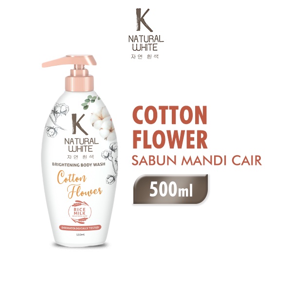 Jual K Natural White Sabun Mandi Cair Cotton Flower Botol 500 ml ...