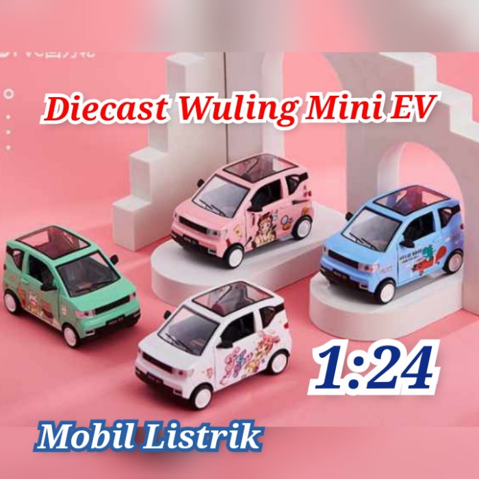 Jual Must Have!! Diecast Miniatur Wuling Mini Ev 1:24 Panjang 12 Cm ...