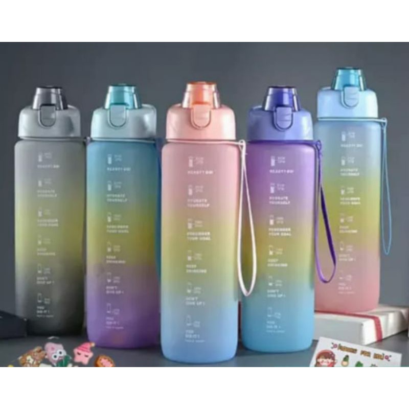 Jual Termurah!! botol minum pelangi gradasi 1 liter (bisa request warna ...