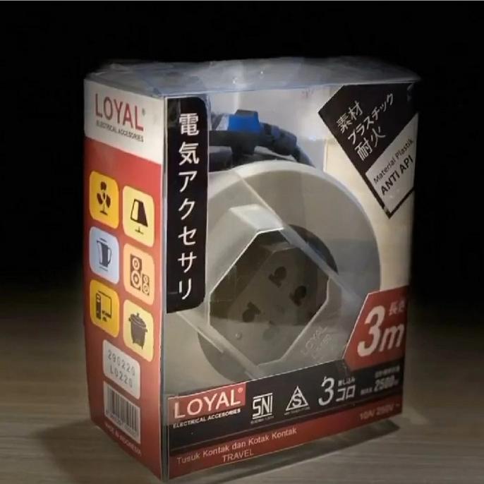 Jual COD Kabel Rol Roll Box Mini Travel LOYAL LY-150 3 Lubang Panjang ...