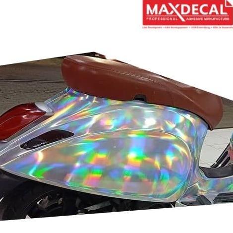 Jual Max Decal Holographic Silver Chrome Mirror Vinyl Printable Meteran ...