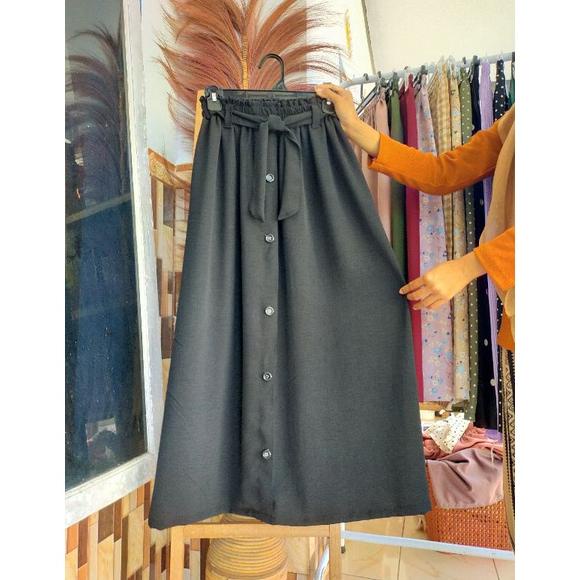 Jual Model Baru Rok Kancing Crinkle Airflow | Shopee Indonesia