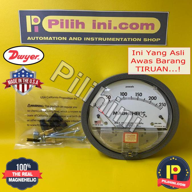 Jual Dwyer 2000-250Pa Magnehelic Differential Pressure Gage | Shopee ...