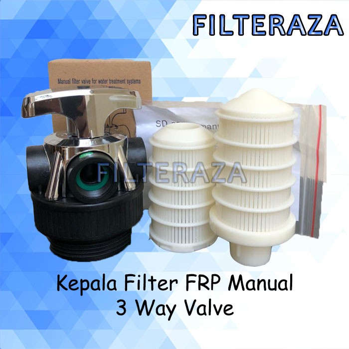 Jual Water Kepala Tabung Filter Air Frp 3 Way Manual Valve With ...