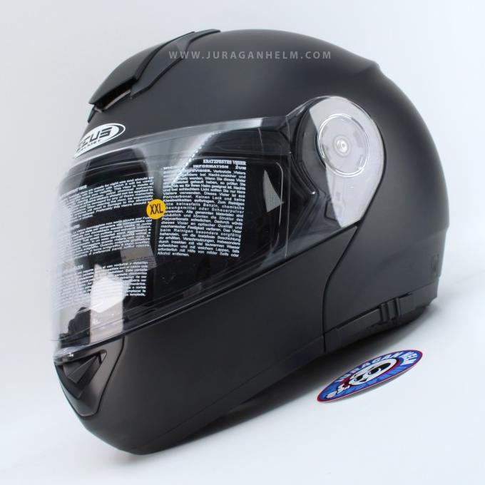 Jual Zeus ZS-3050 Matt Black Modular Flip Up Double Visor ZS3050 | Shopee Indonesia