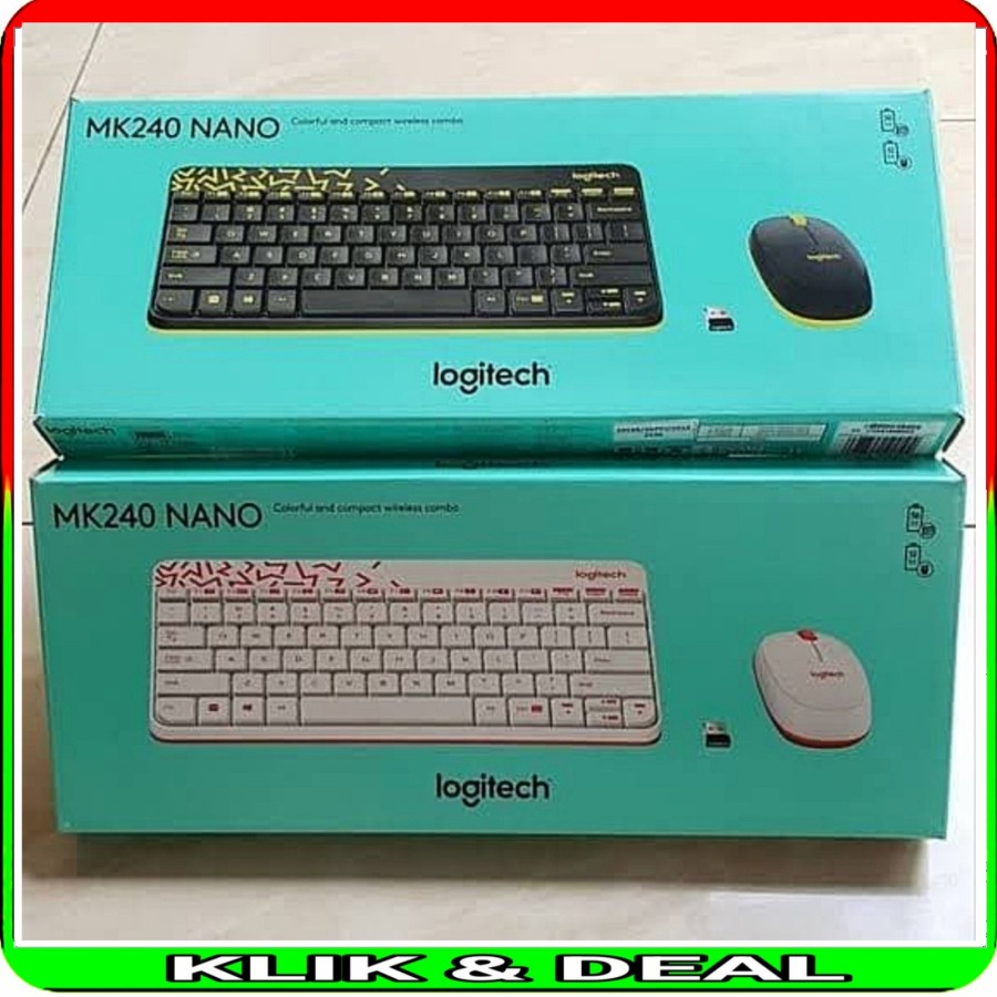 Jual keyboard + Mouse Wireless NANO MK-240 Original Logitech | Shopee ...