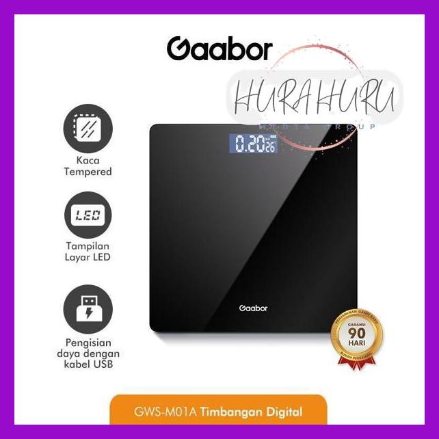 Jual Gaabor Timbangan Digital Usb Charging Body Weight Scale Kaca Anti ...