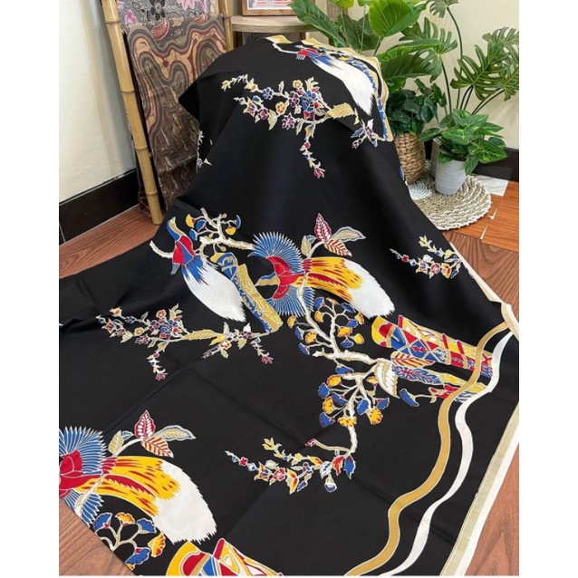 Jual Kain Batik Solo katun printing motif buruk papua hitam | Shopee ...