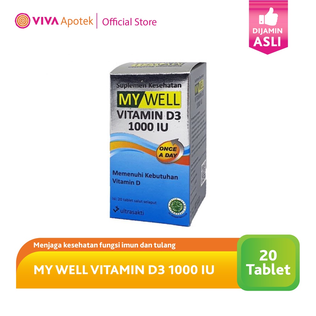 Jual My Well Vitamin D3 1000 IU untuk Kebutuhan Vitamin D (20 Tablet ...