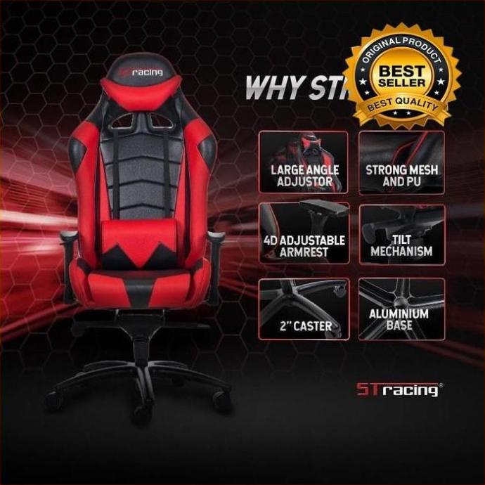 Jual KURSI GAMING STRACING GAMING CHAIR - KURSI GAMING STRACING ...