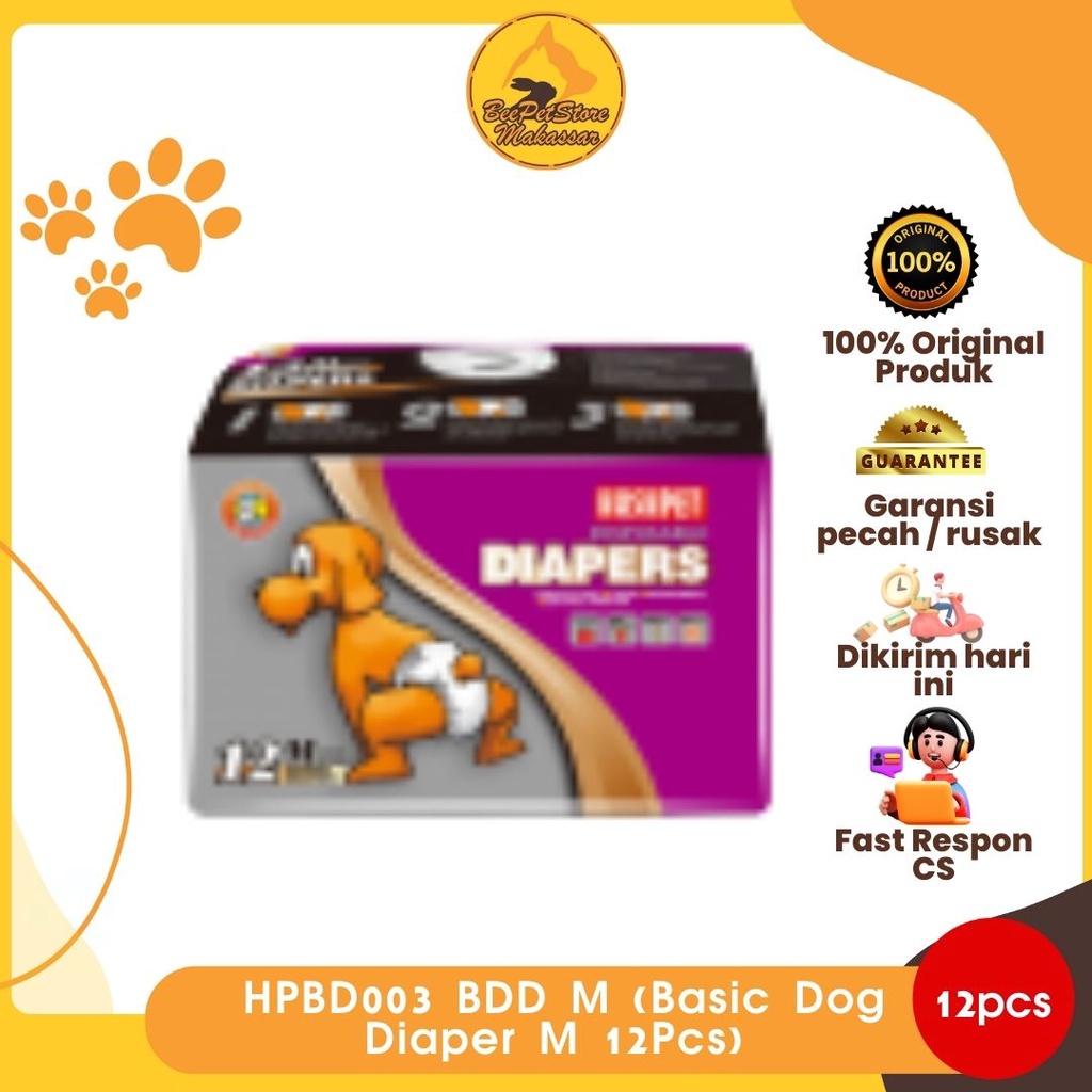 Jual Pampers Kucing-HPBD003 BDD M (Basic Dog Diaper M 12Pcs) | Shopee ...