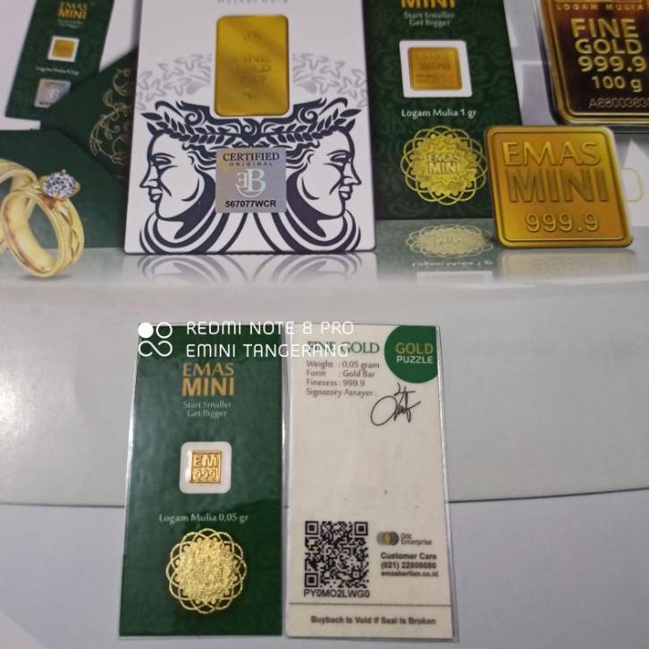 Jual MALL ( New model) Emas Mini 0.05gr / logam mulia / emas batangan ...