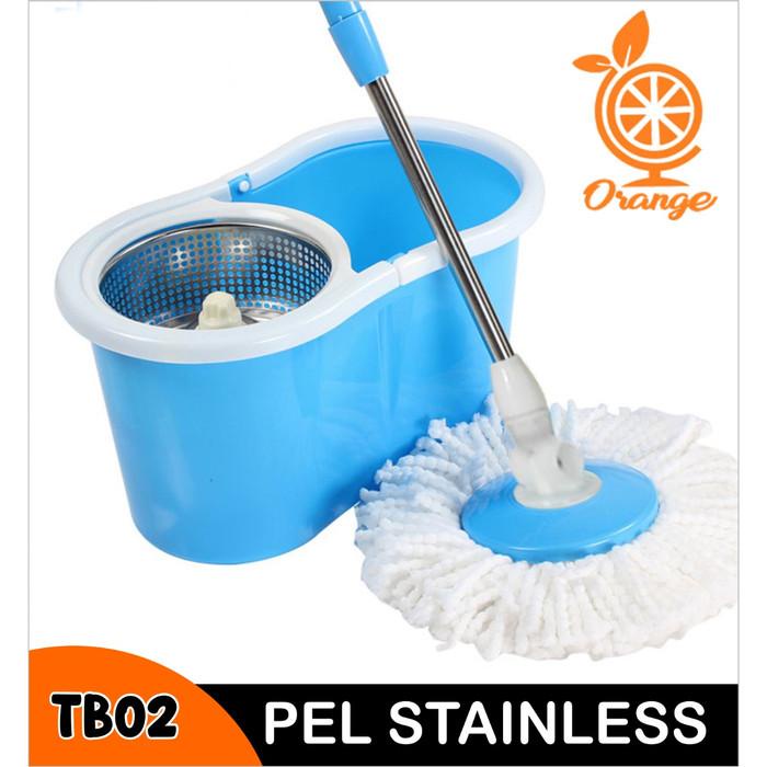 Jual Pelan Alat Pel Putar Otomatis Stainless Steel Lantai Super Bersih+ ...