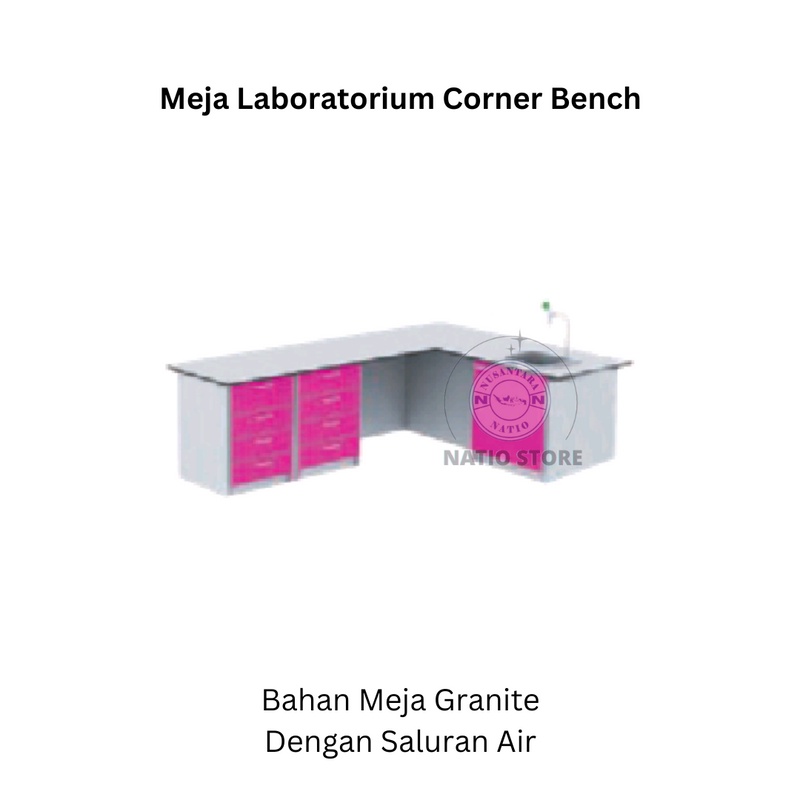 Jual Meja Laboratorium Corner Bench Granite + Saluran Air | Shopee ...