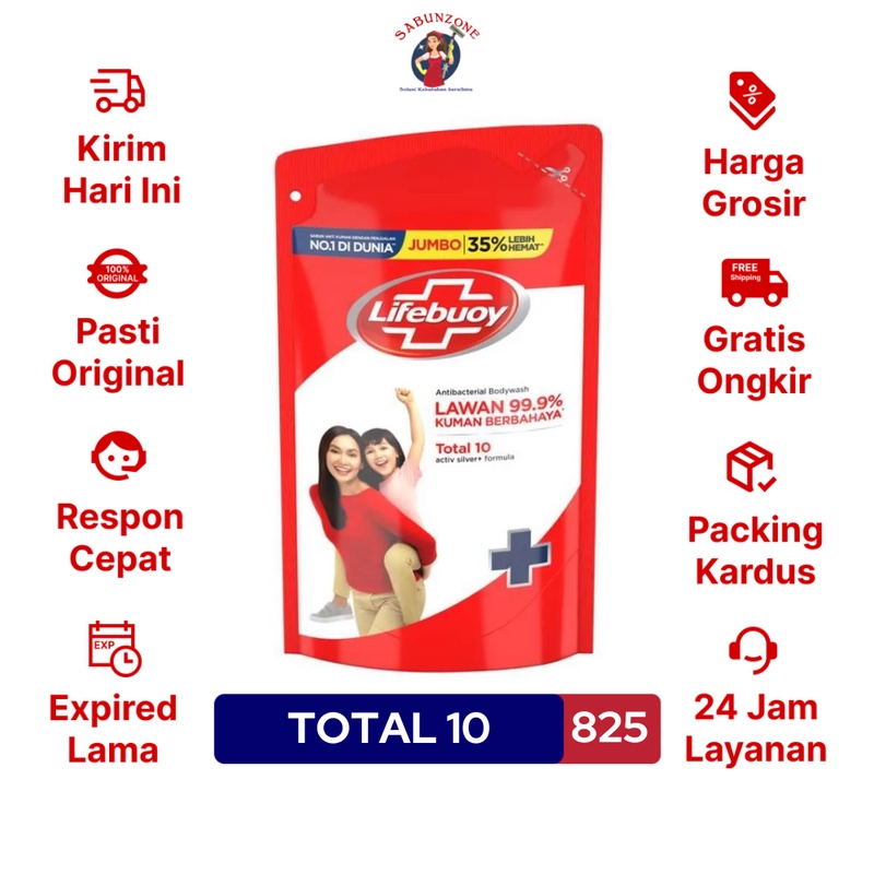 Jual Sabun Mandi Cair Lifebuoy Body Wash Total 10 Merah 825 ml | Shopee Indonesia