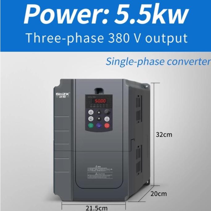 Jual SHZK Inverter 5.5KW AC 220V 1P - 380V 3P Single Phase Three Phase ...
