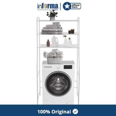 Jual INFORMA - RAK MESIN CUCI-WASH MACHINE RACK 67X32X165CM WHITE ...