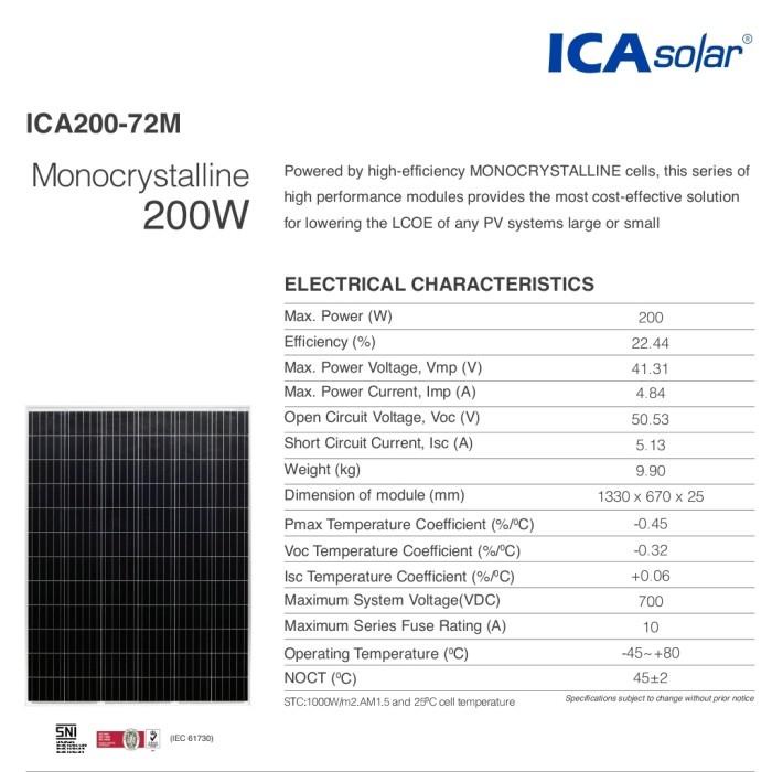 Jual Best Seller Panel Surya Ica Solar Monocrystaline 200Wp Tkdn Best ...