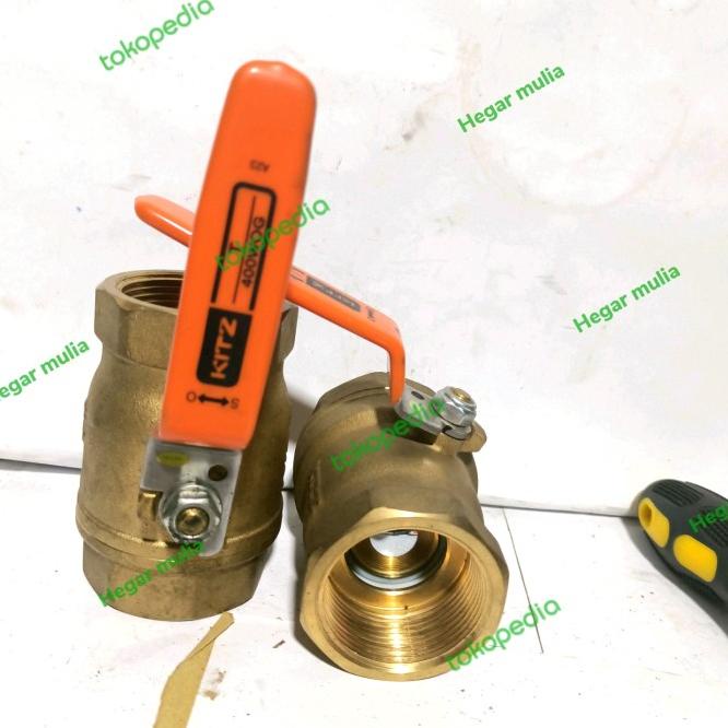 Jual Stop Kran / Ball Valve 1-1/2 Inch Kitz Bahan Kuningan Ory | Shopee Indonesia