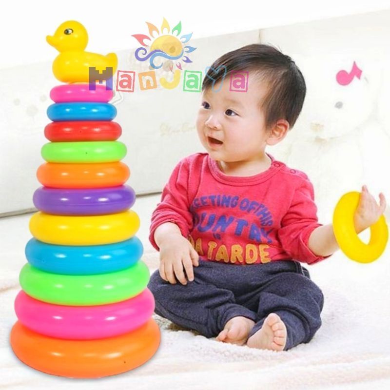Jual Mainan Ring donat 10 susun Bebek / Mainan ring donat anak | Shopee ...