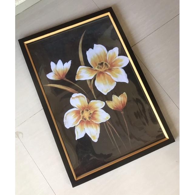 Jual Hiasan Dinding Cetak gambar Lukisan bunga lily plus bingkai ukuran ...