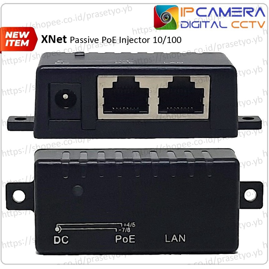 Jual Miliki POE Injector 5V 9V 12V 24V 48V 10/100 Mbps IBF | Shopee ...