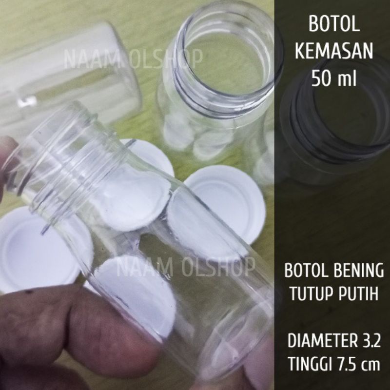 Jual BOTOL KEMASAN 50ML - BOTOL PLASTIK TEMPAT AIR ZAM-ZAM MINYAK DLL ...