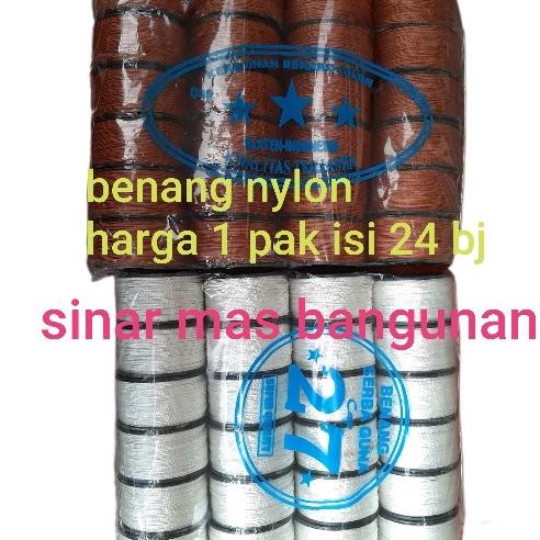Jual ,,,,,,,] benang nilon putih ,coklat,benang nilon,sol nilon,benang ...
