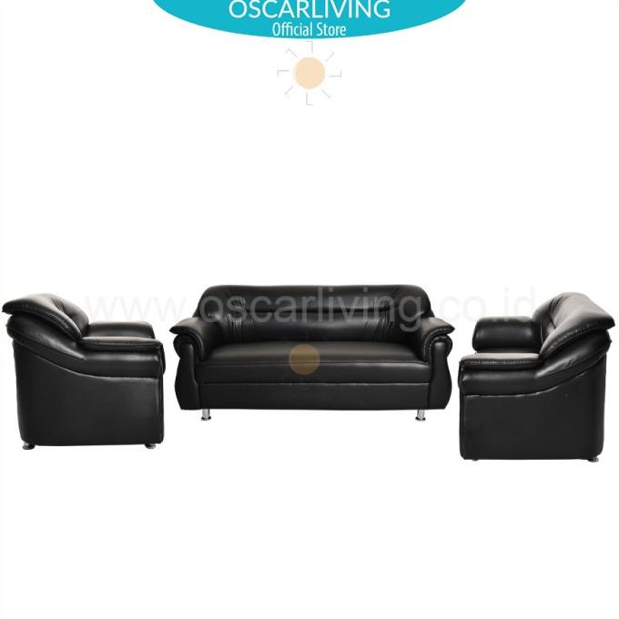 Jual Sofa 321 Xena Hitam Oscar ( Full set Tanpa Meja ) | Shopee Indonesia