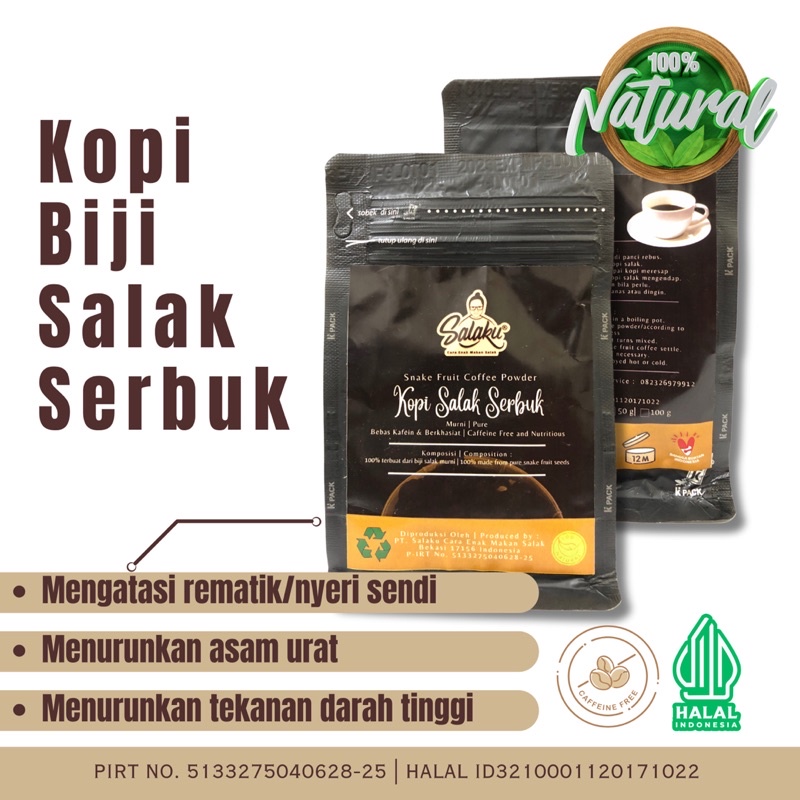 Jual SALAKU Kopi Biji Salak Serbuk Murni Herbal Siap Seduh Kemasan 100 ...