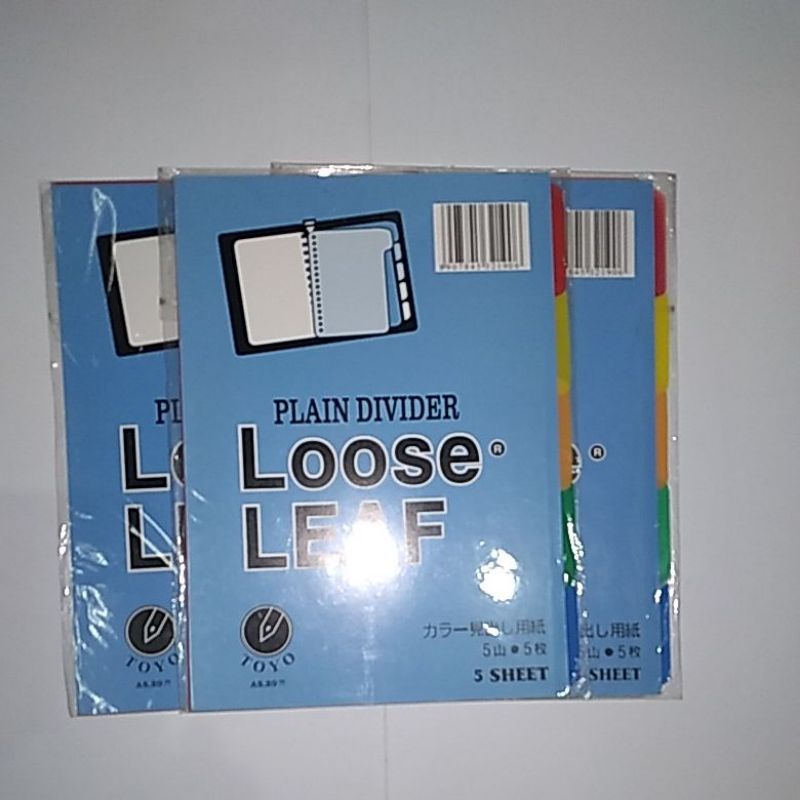 Jual INDEX LOOSE LEAF A5 5 COLOR | Shopee Indonesia
