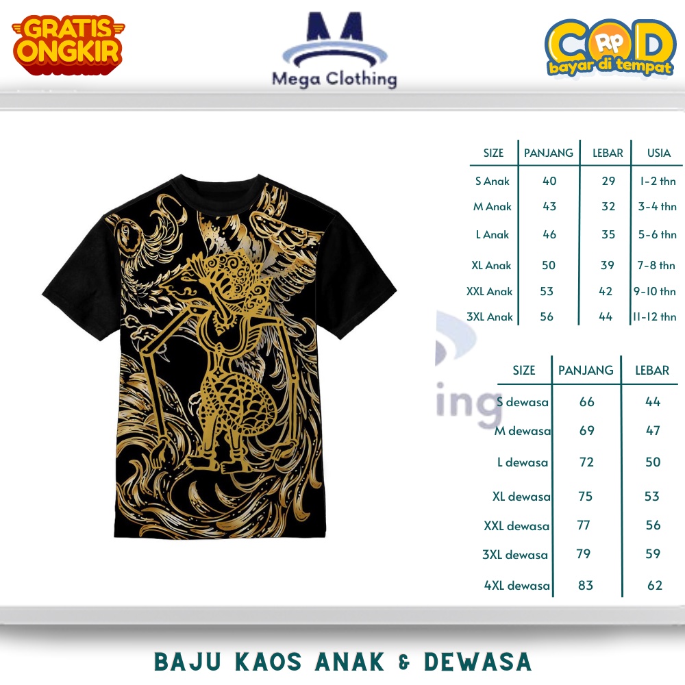 Jual Kaos Batik Wayang v3 Anak & Dewasa - Baju Couple Anak & Dewasa ...