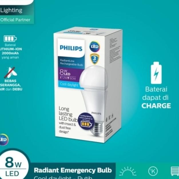 Jual Lampu Led Philips Emergency Radiantline 11 Watt 8 Watt Putih | Shopee Indonesia
