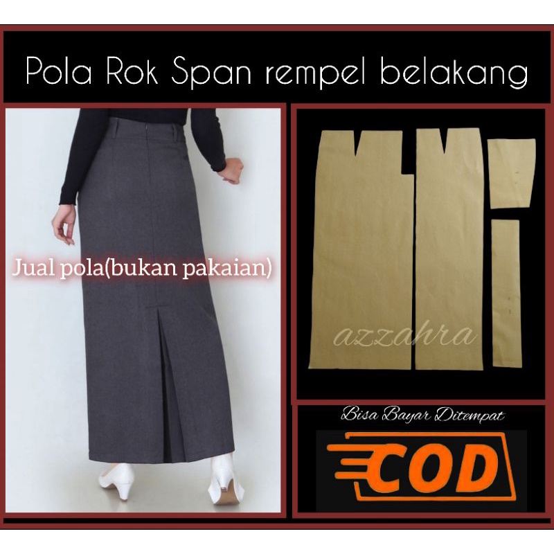 Jual Pola rok span rempel/belah belakang(pola instan) | Shopee Indonesia