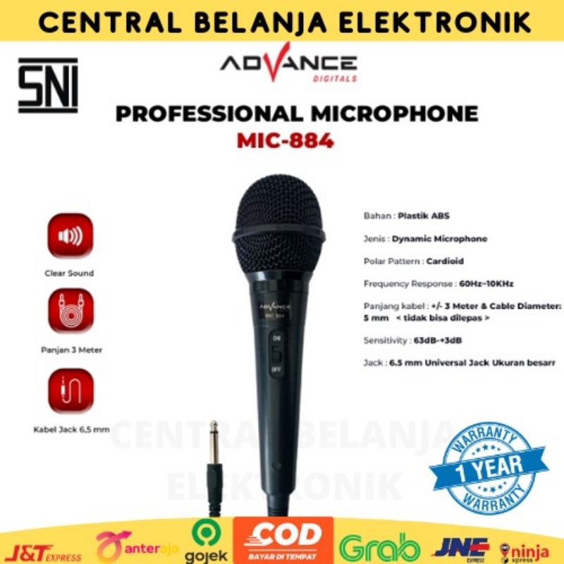 Jual MIC SINGLE KABEL MIC PROFESSIONAL SUARA JERNIH DYNAMIC MICROPHONE ...
