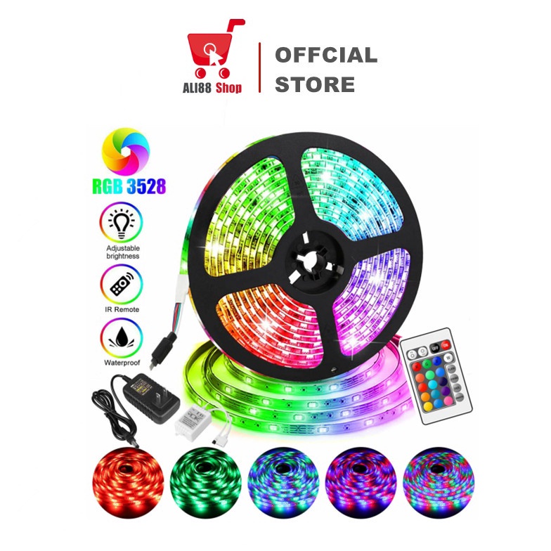 Jual Mall ALI88 Lampu Led Strip RGB Warna Warni IP65 IP20 5M 10M 2835 ...